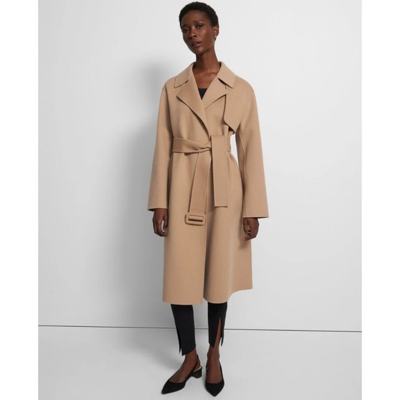 Theory | Jackets & Coats | Theory Wrap Trench Coat In Wool Cashmere | Poshmark